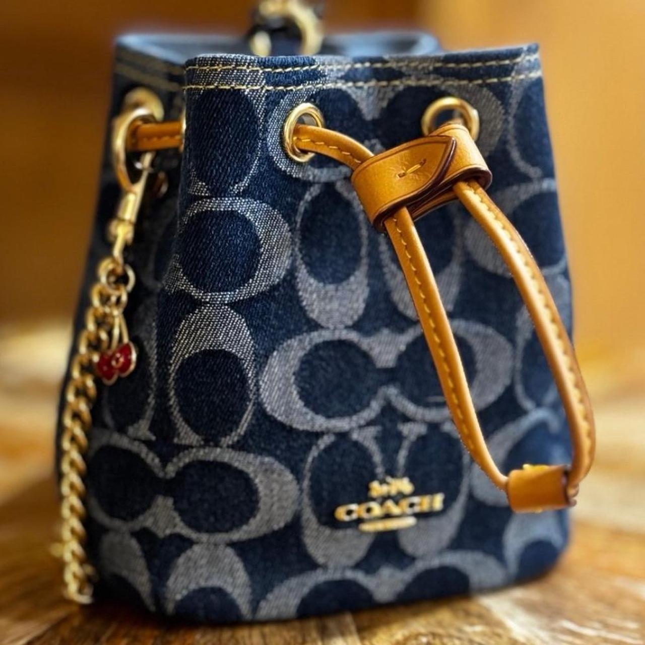 Coach Drawstring Wristlet In Signature Denim. Brand... | Depop