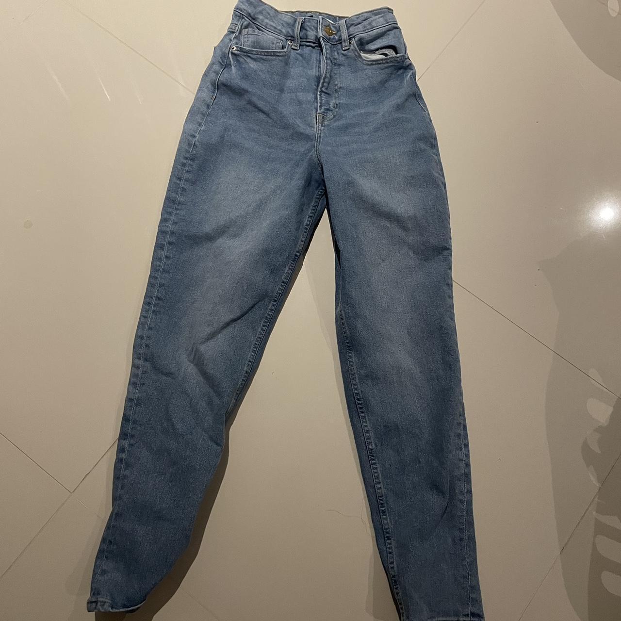 blue non ripped jeans ⭐️straight legged ⭐️fitting... - Depop