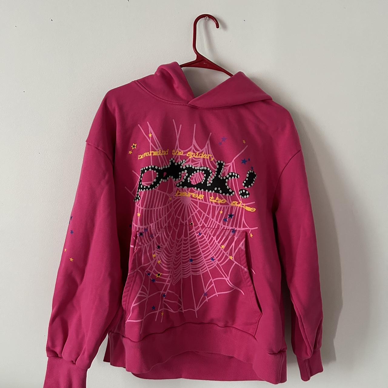 Pink sp5der spider hoodie authentic p*nk #hoodie... - Depop
