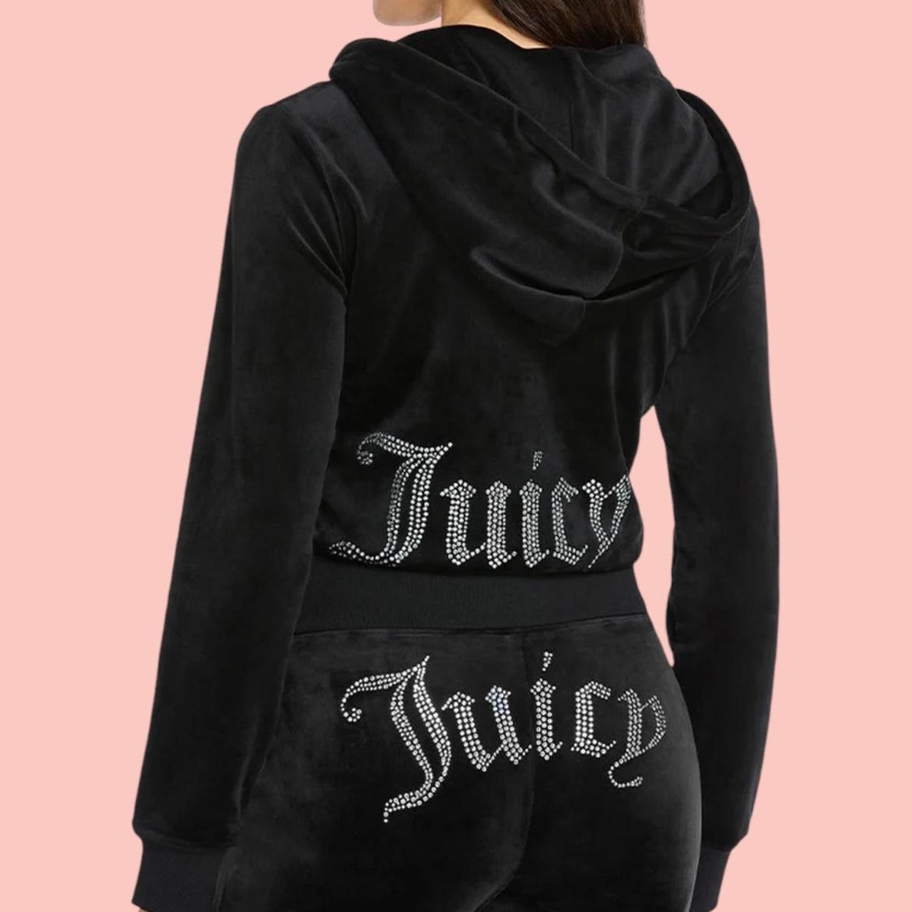 Juicy Couture black velour tracksuit set #y2kfashion... - Depop