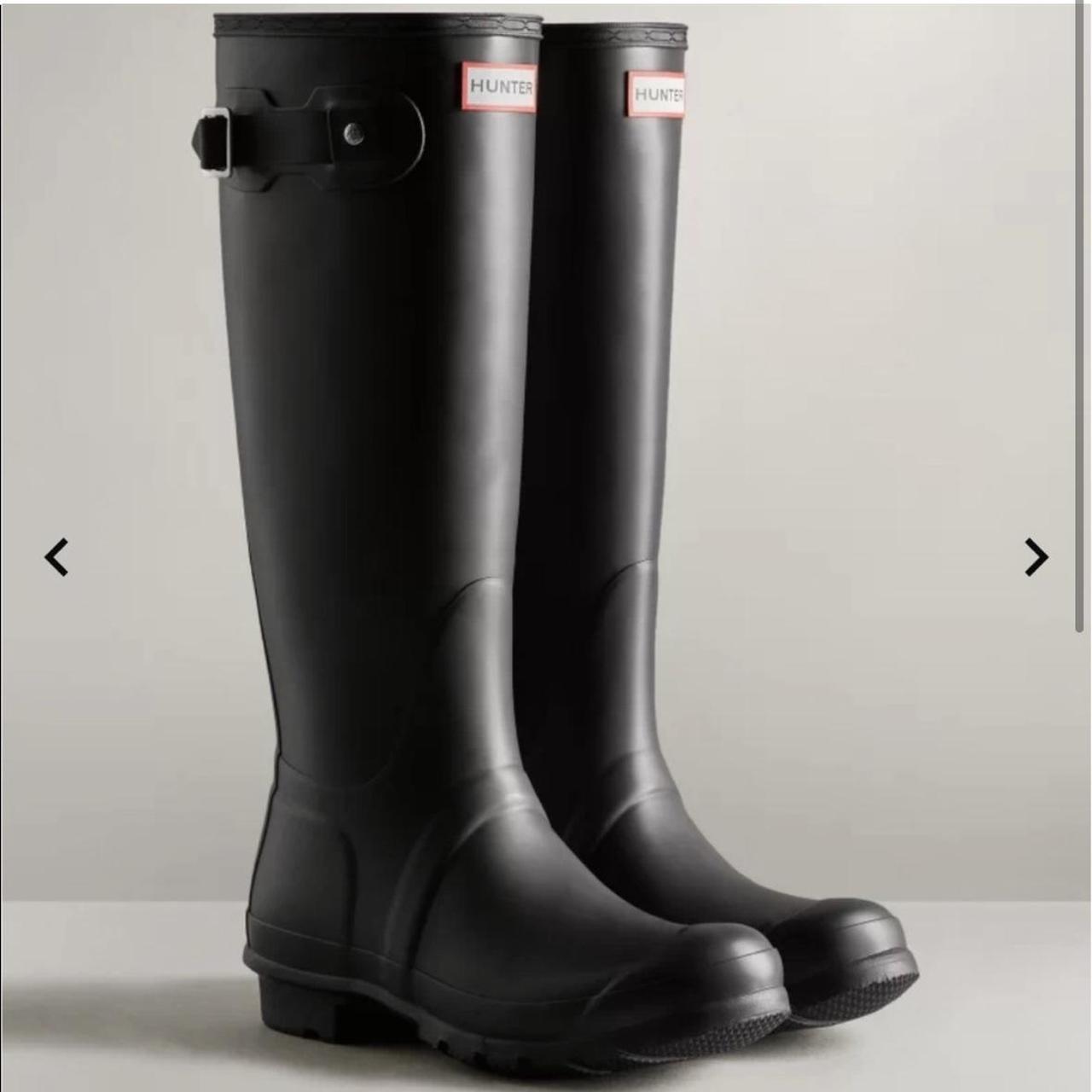Women’s original tall black hunter rain boots. Black... - Depop