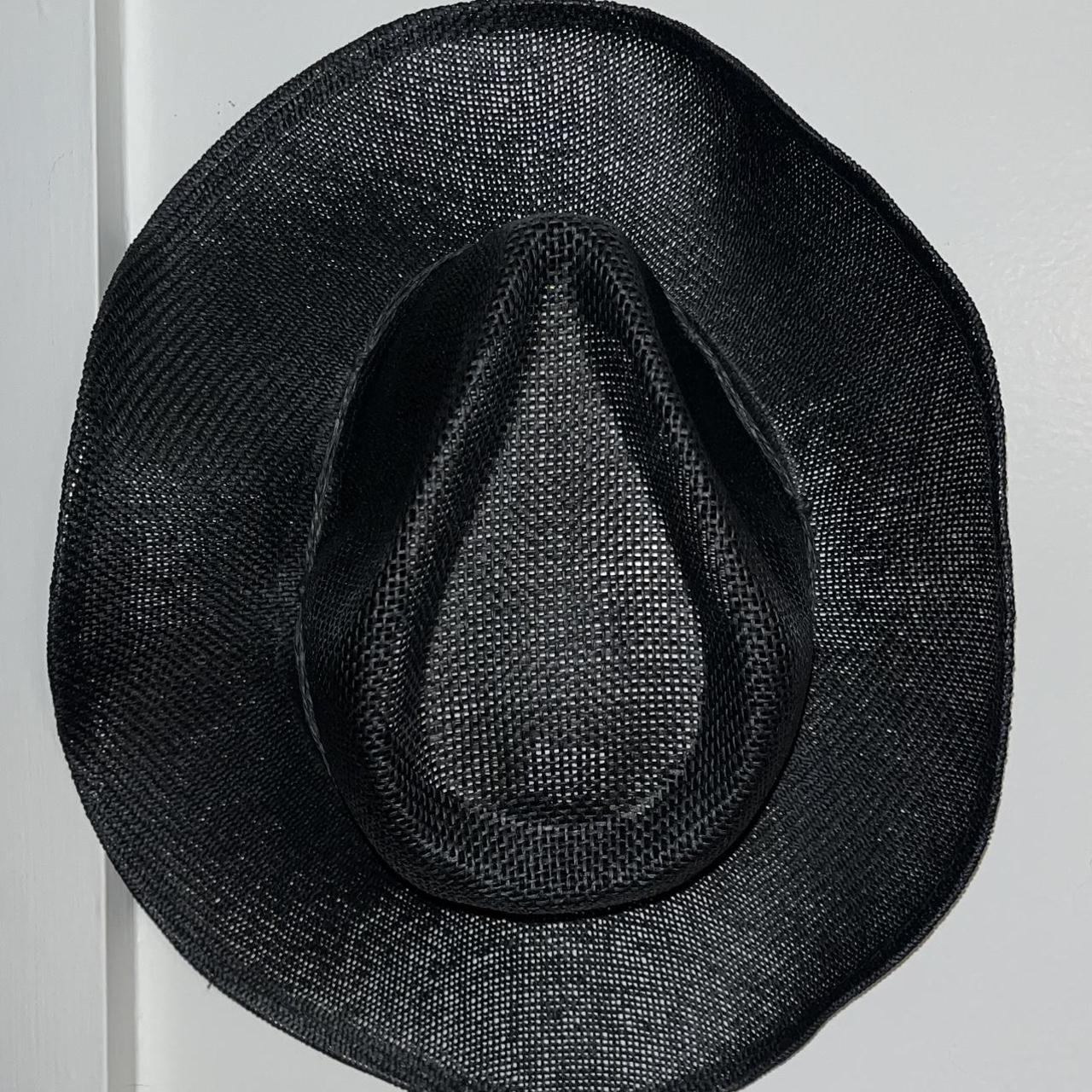 Black straw cowboy hat - Depop