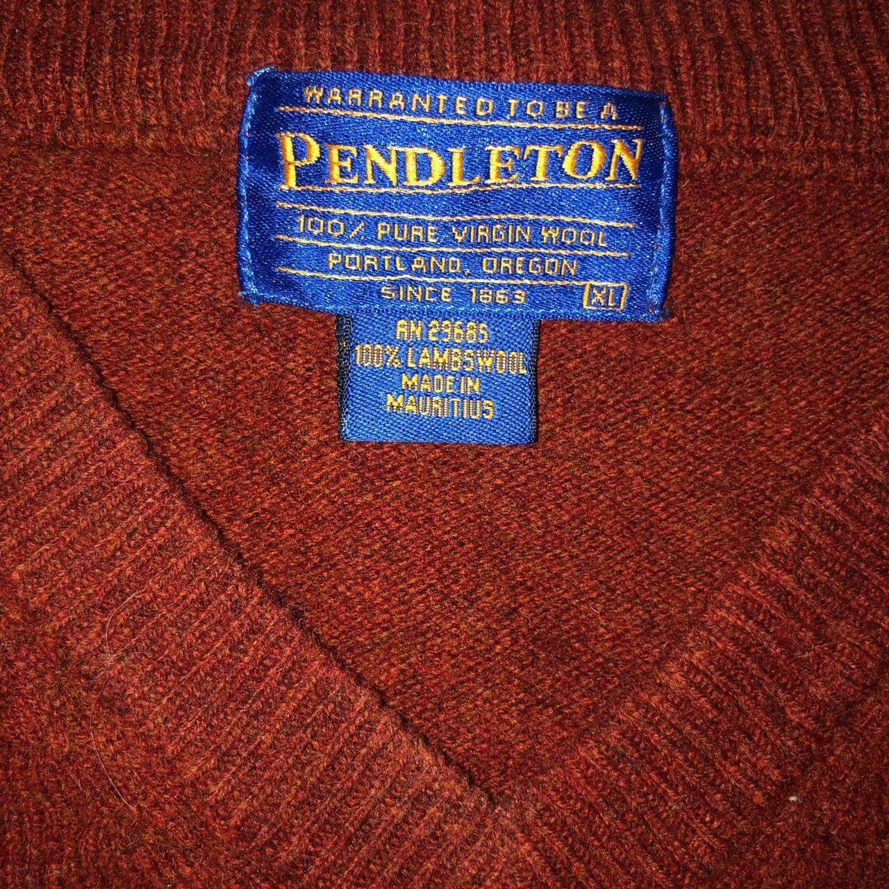 Pendleton Men's Orange and Red Jumper | Depop