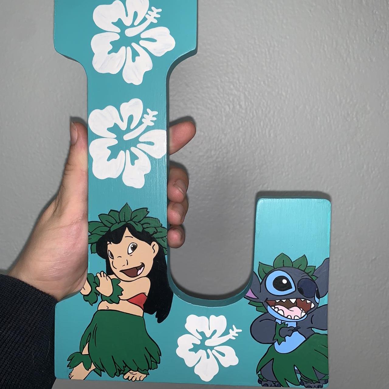 Lilo and Stitch Handpainted Letter L 9” letter - Depop