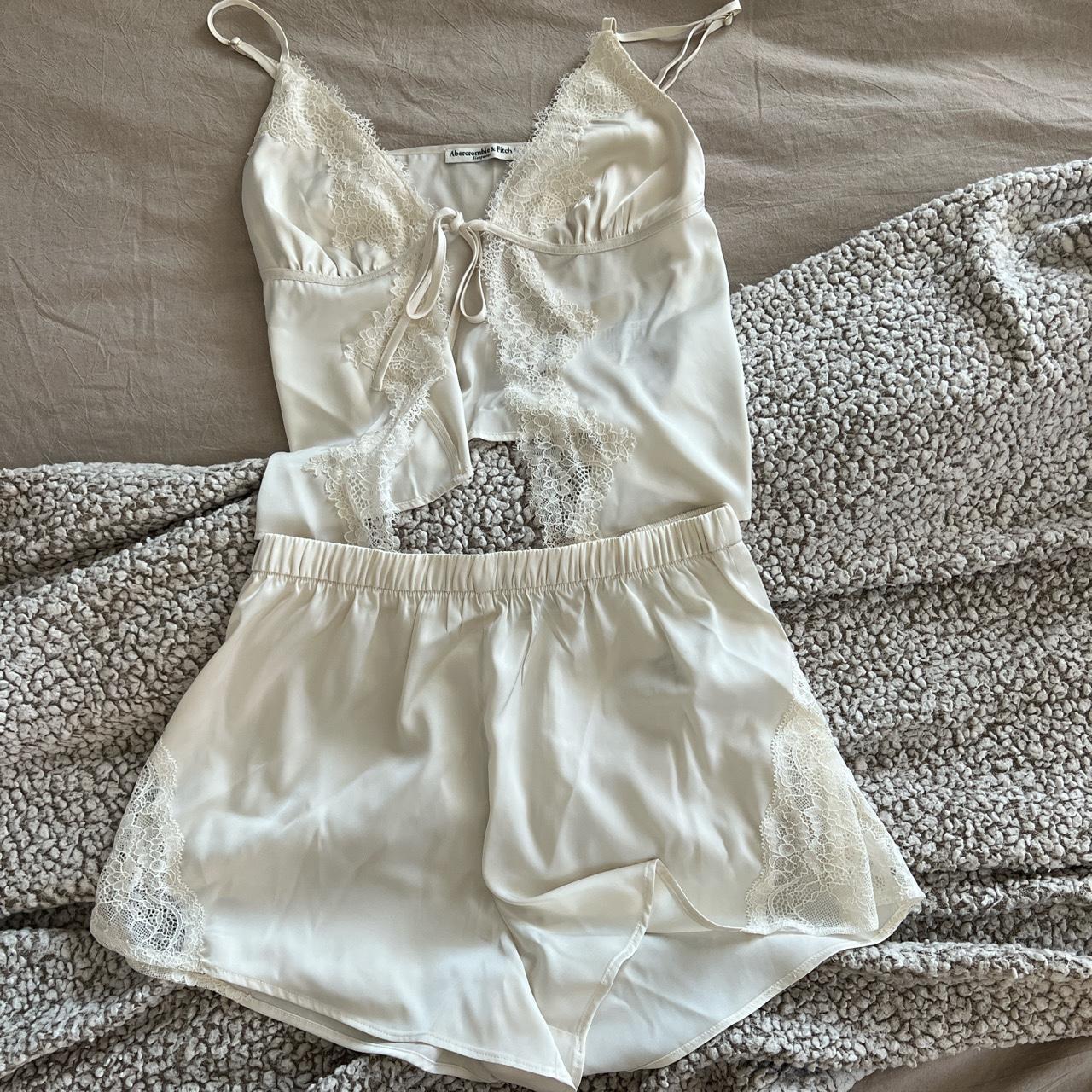 ABERCROMBIE SATIN & LACE SLEEP SET -cami and shorts... - Depop