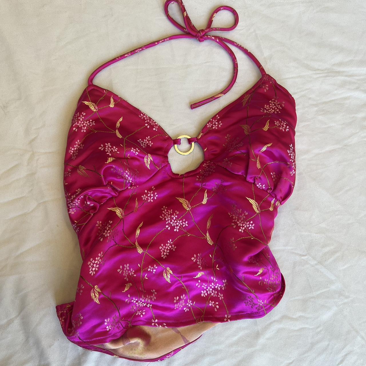gorgeous silk japanese style halter top🌸💫 -slight... - Depop
