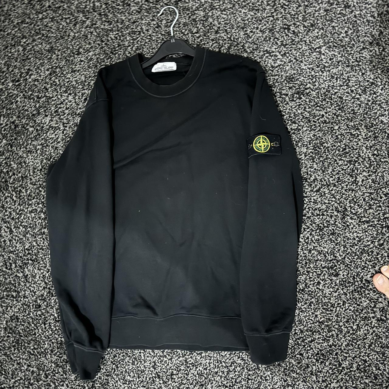 black stone island jumper - Depop