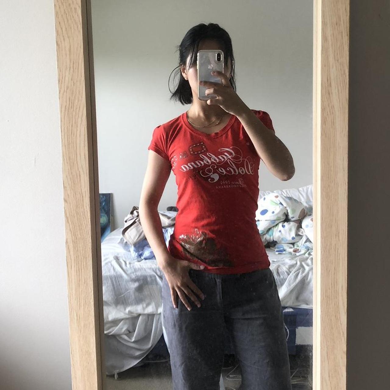 DOLCE & GABBANA D&G Red longline 90s/Y2k baby... | Depop