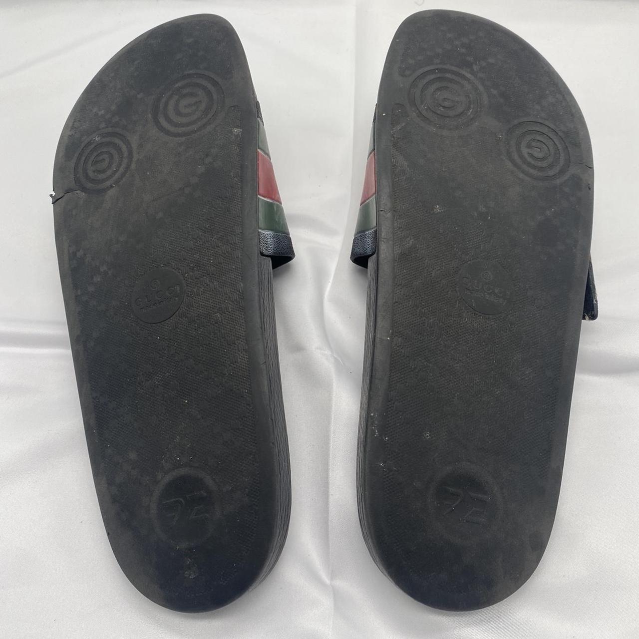 Item: Gucci sliders Colour: black/green/red... - Depop