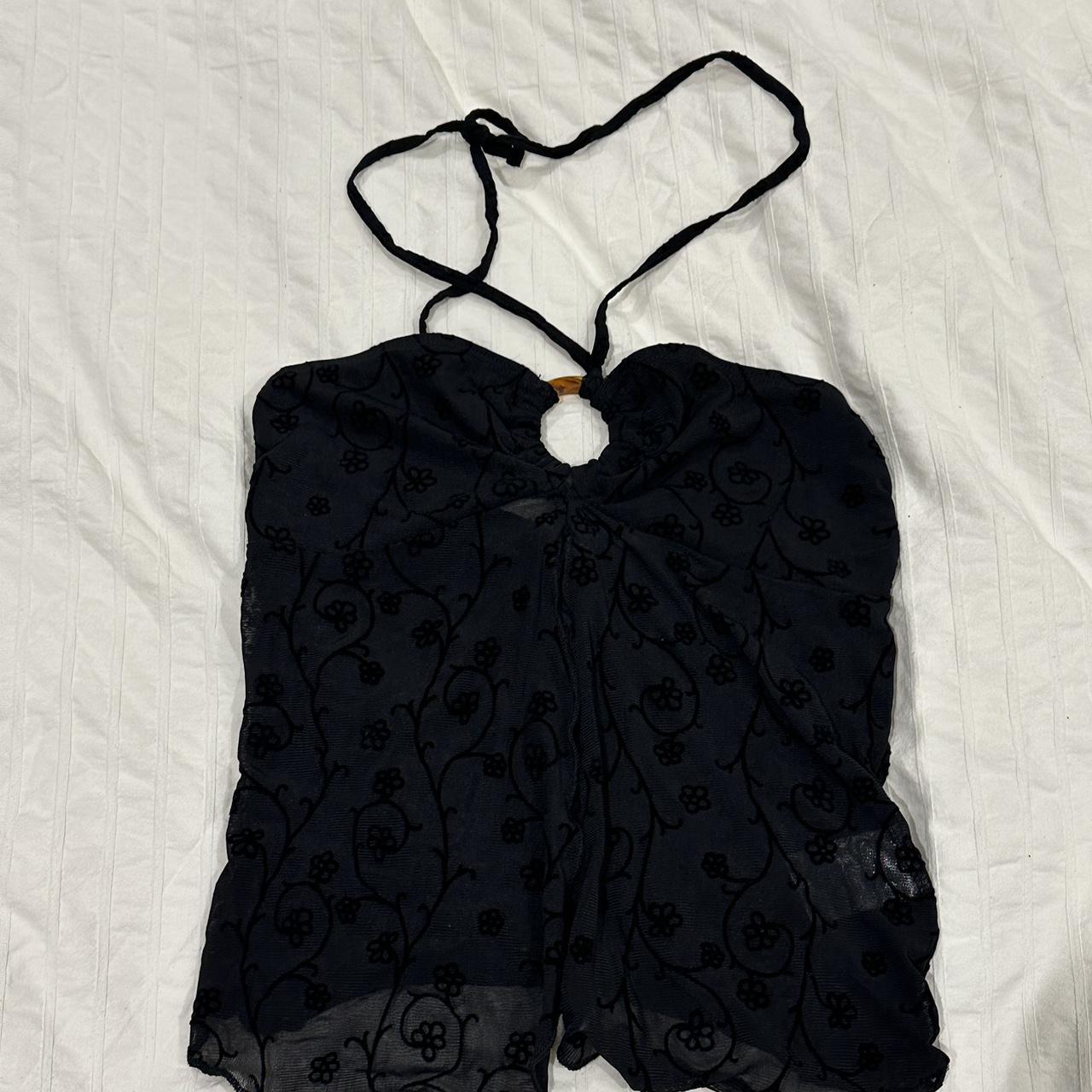 Motel rock halter neck top in Black - size s - Depop