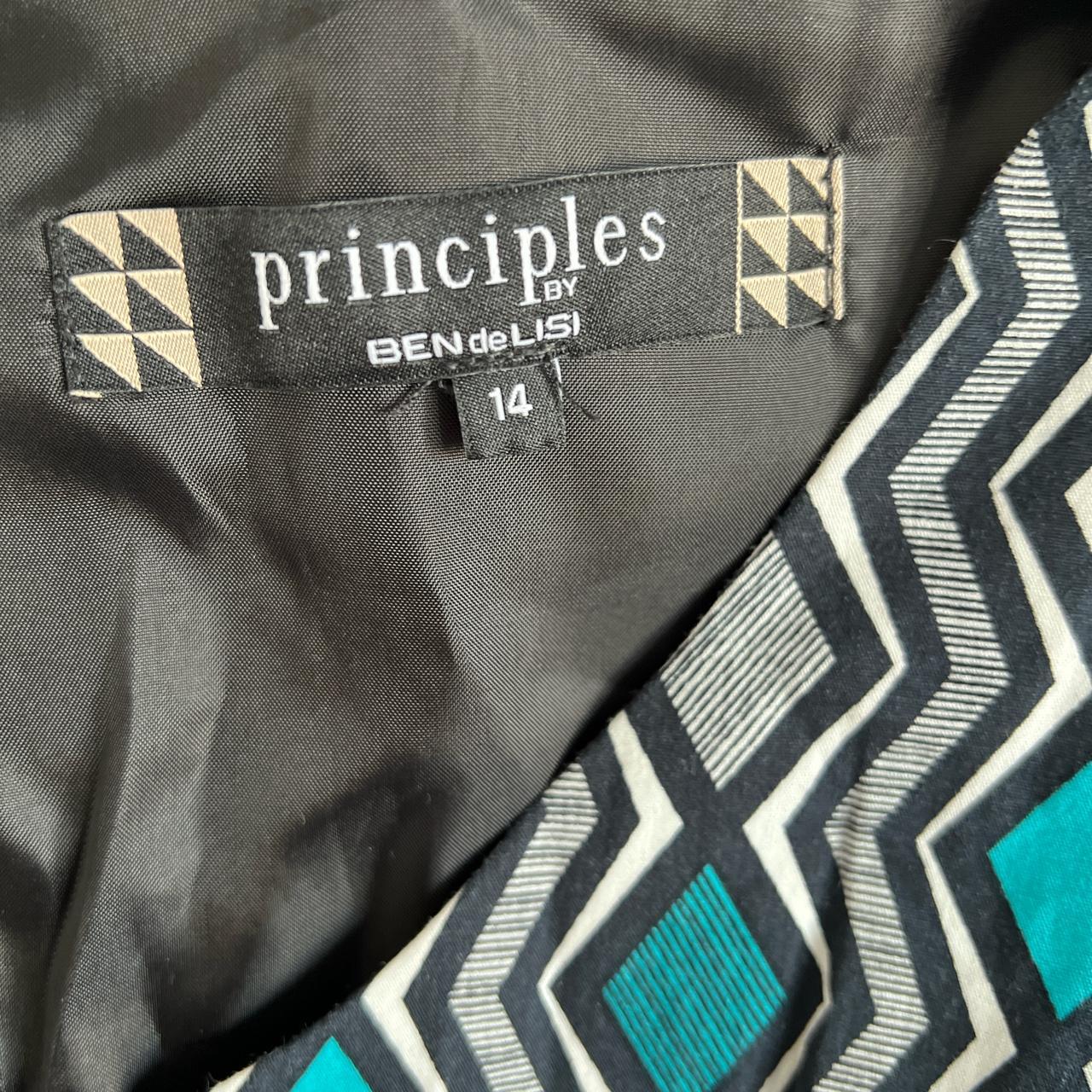 Principles by Ben de Lisi Blue and White Patterned... - Depop