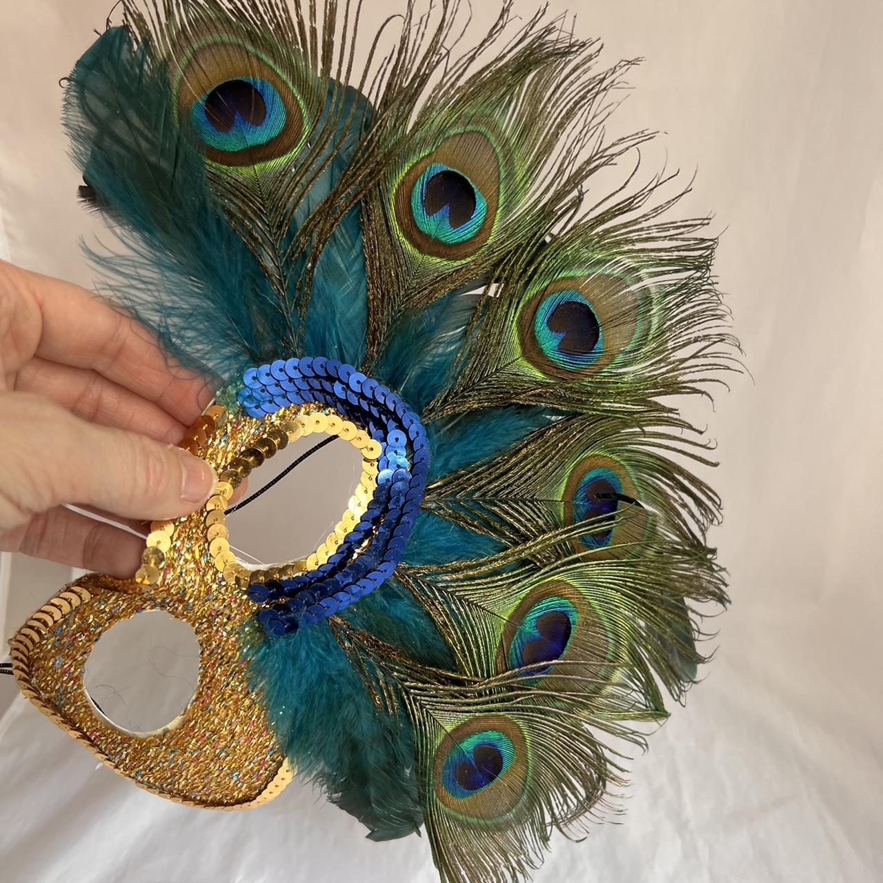 Half face Masquerade Mask for Women/Teens Peacock... | Depop