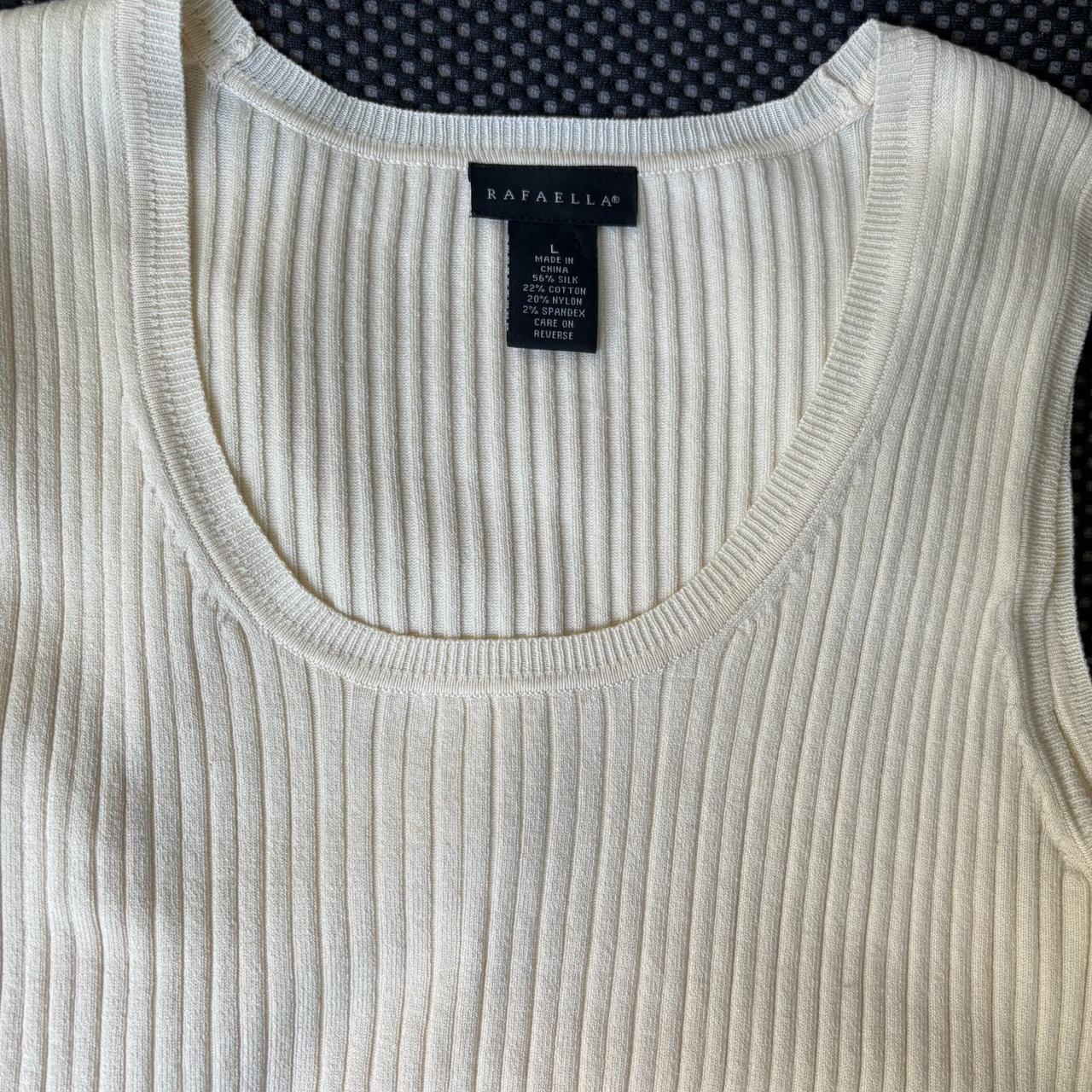 Cream sleeveless sweater - Depop