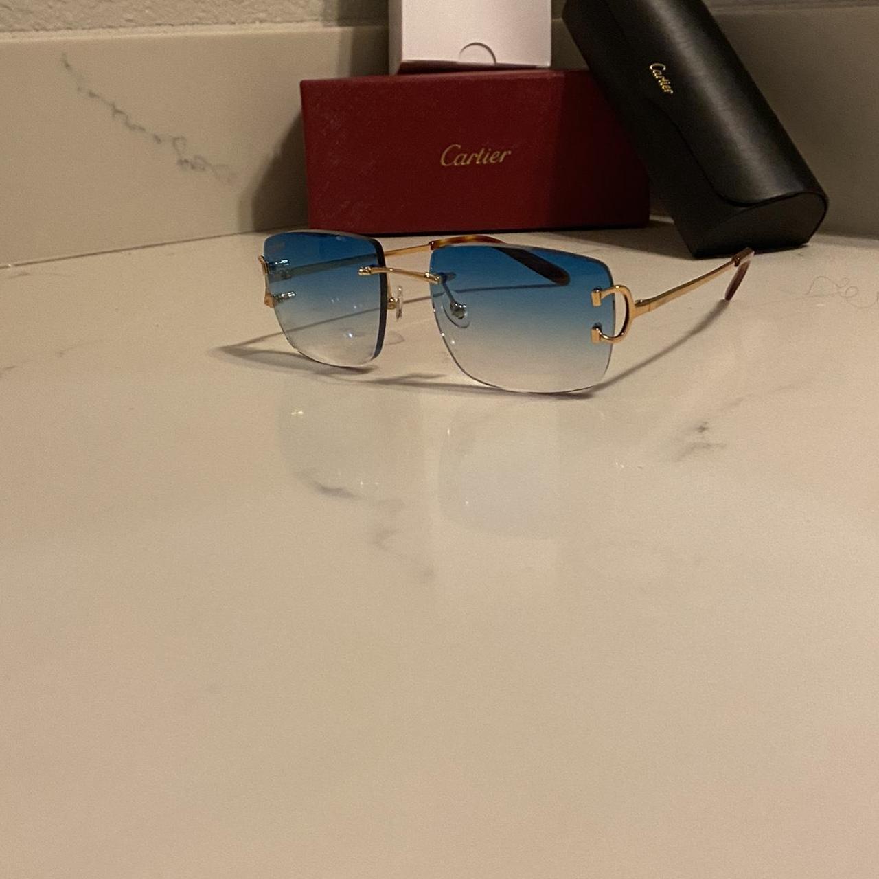 Gold Wire Cartier Frames Cartier Sunglasses Gold Depop