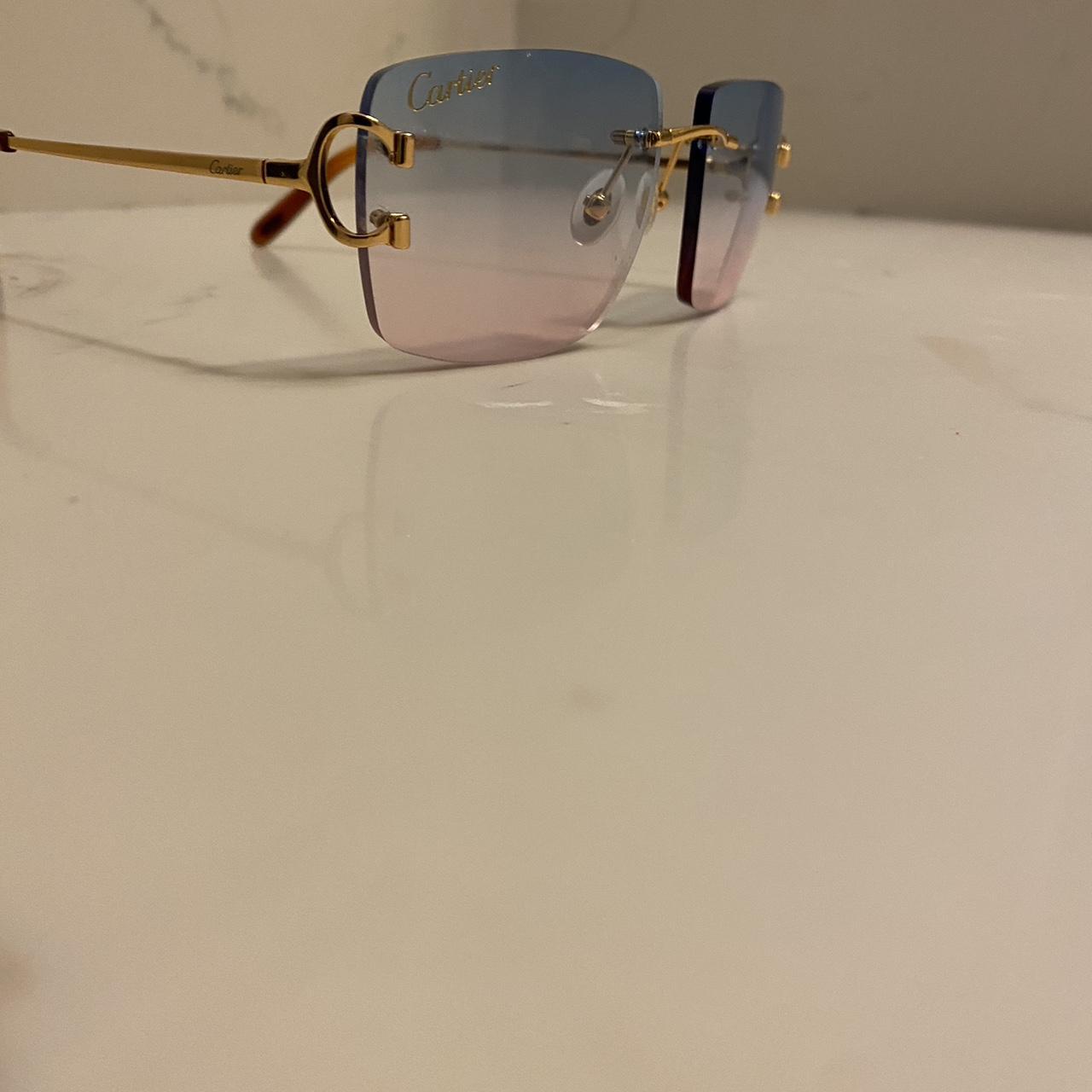 Gold wire frame Cartier glasses #sunglasses #buffs... - Depop