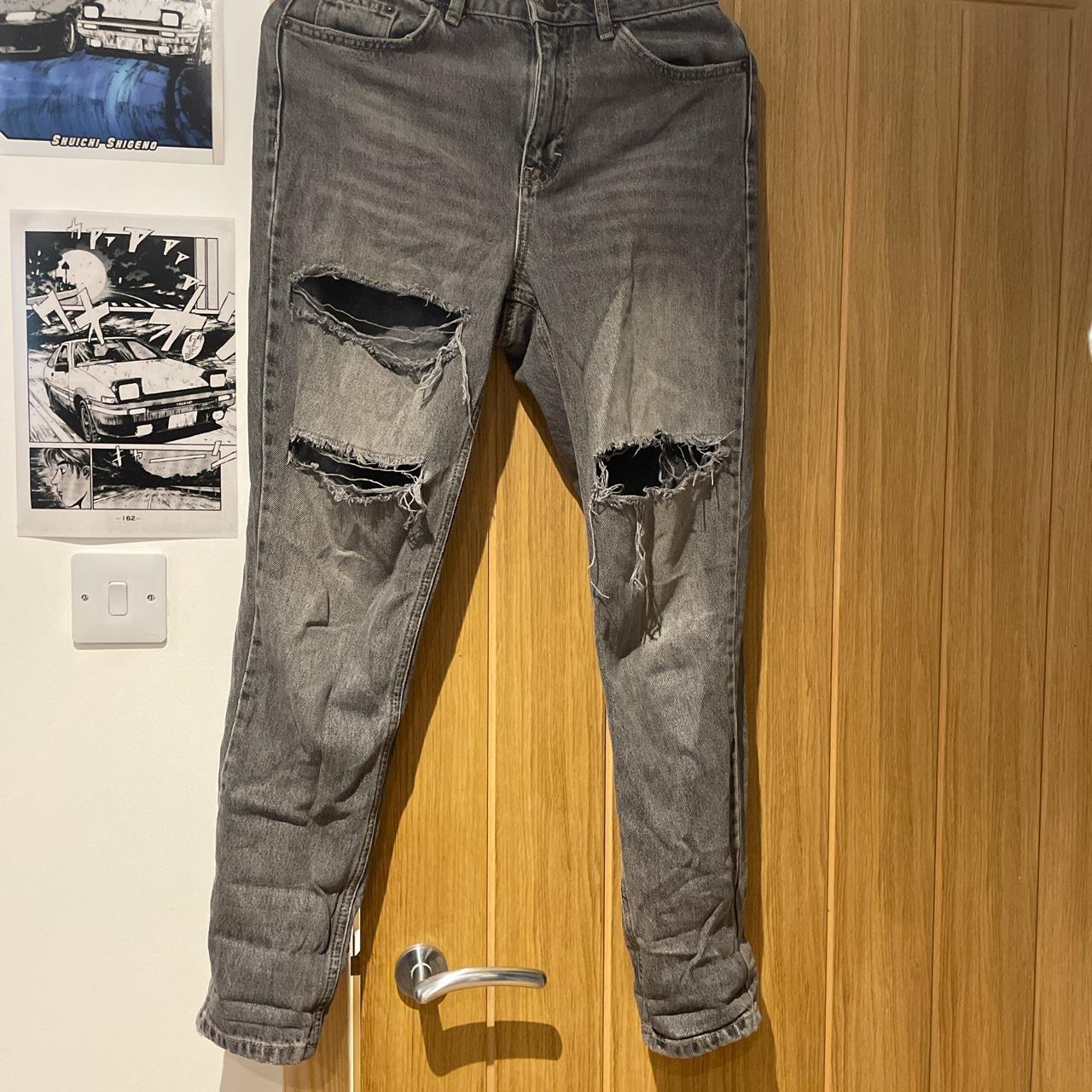 Grey topshop ripped jeans - Depop