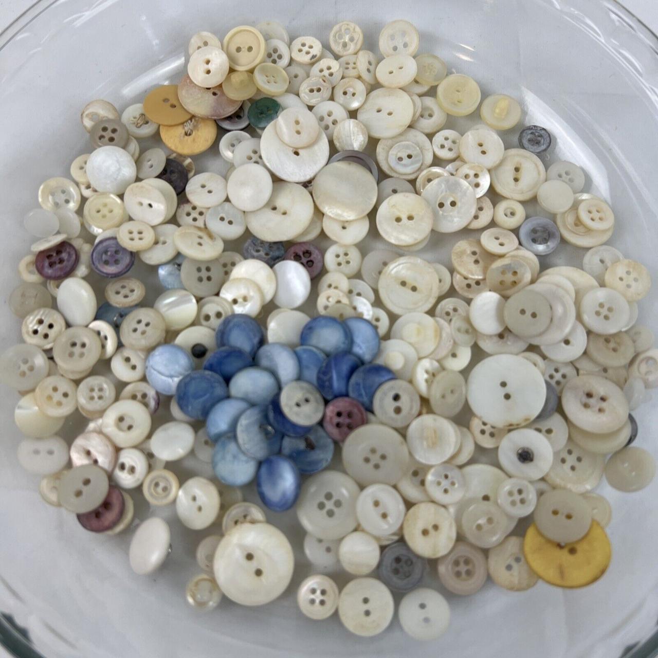 Antique VTG White Mother of Pearl Shell Buttons Lot... - Depop