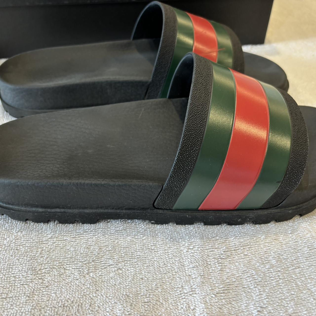 Black Rubber Gucci Slides Size 11US RRP - $550 In... - Depop