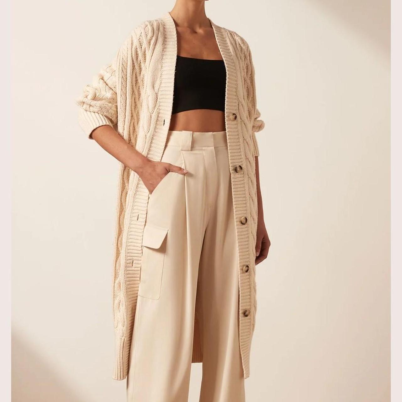 Shonajoy eva cable knit cardigan cream. Labelled a... - Depop