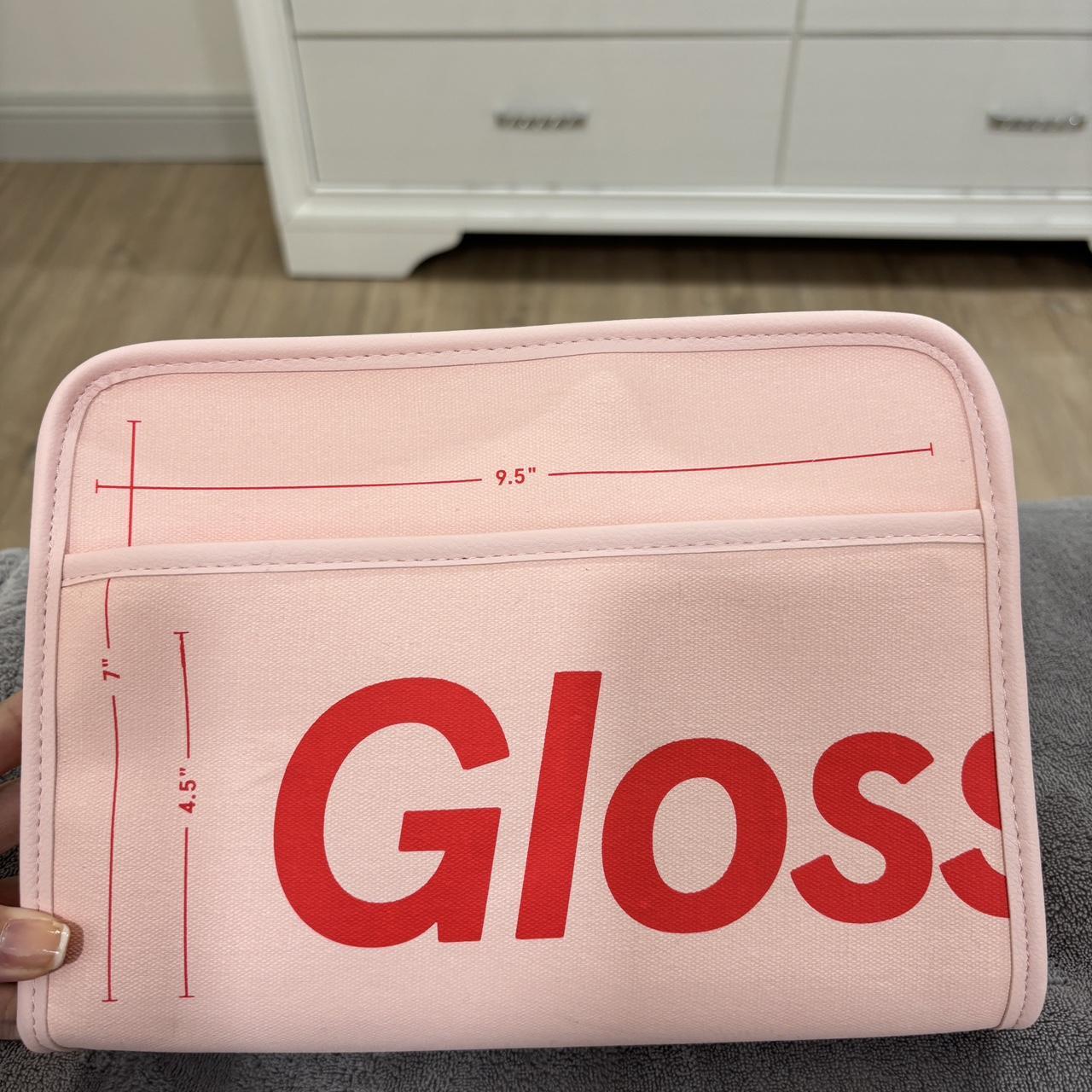 LARGE Glossier Makeup Bag Large Size Used once... - Depop