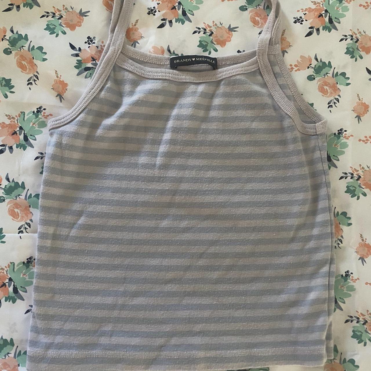 striped brandy tank!! in perfect condition and is a... - Depop