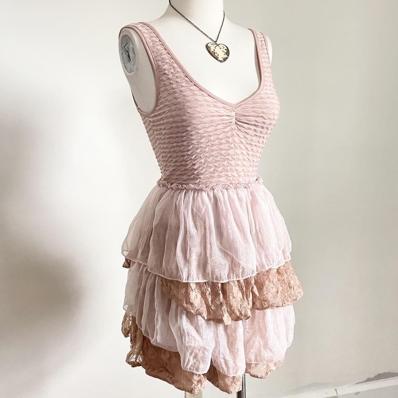 Ballerina Vintage Ruffle Mini Dress Details: Insane... - Depop