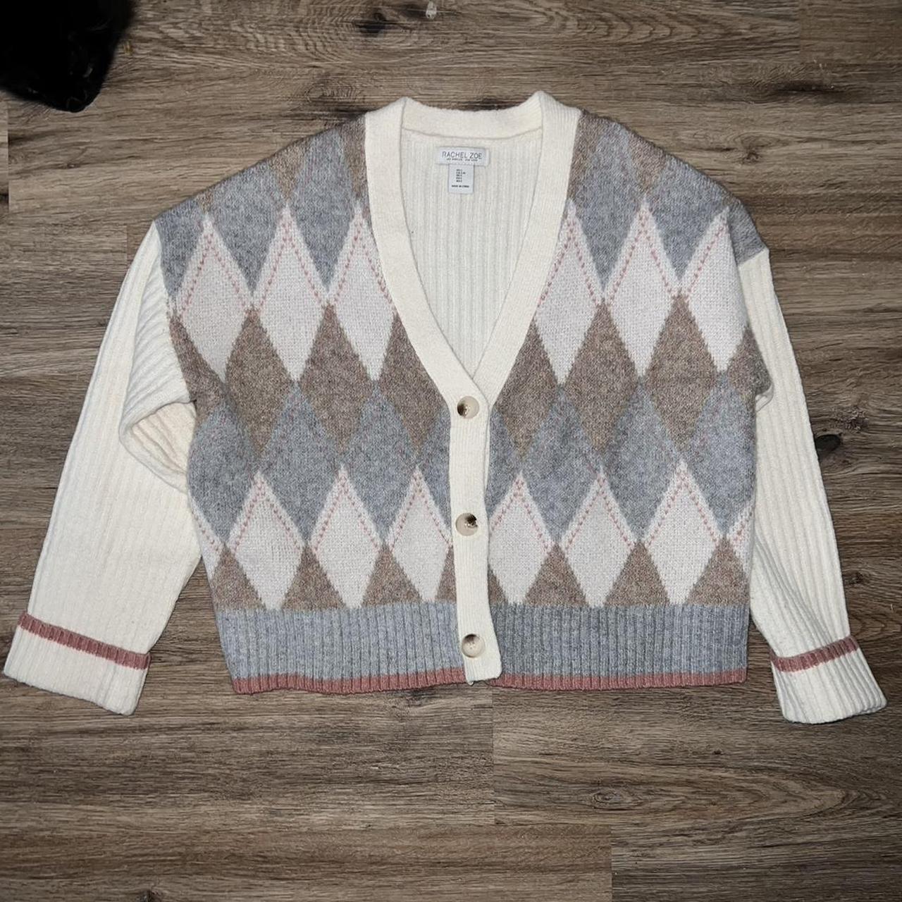 Diamond pattern cardigan FREE HANDMADE PAIR OF... - Depop