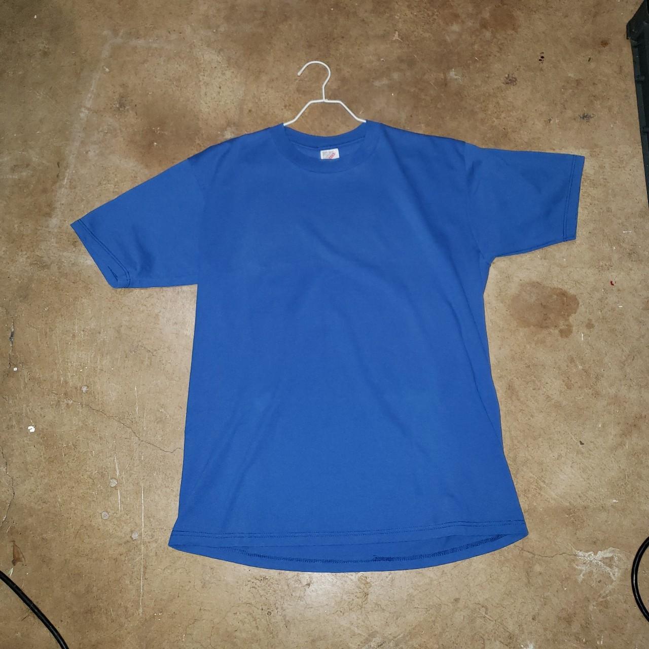 Vintage 90s plain blue jerzees t-shirt size L - Depop