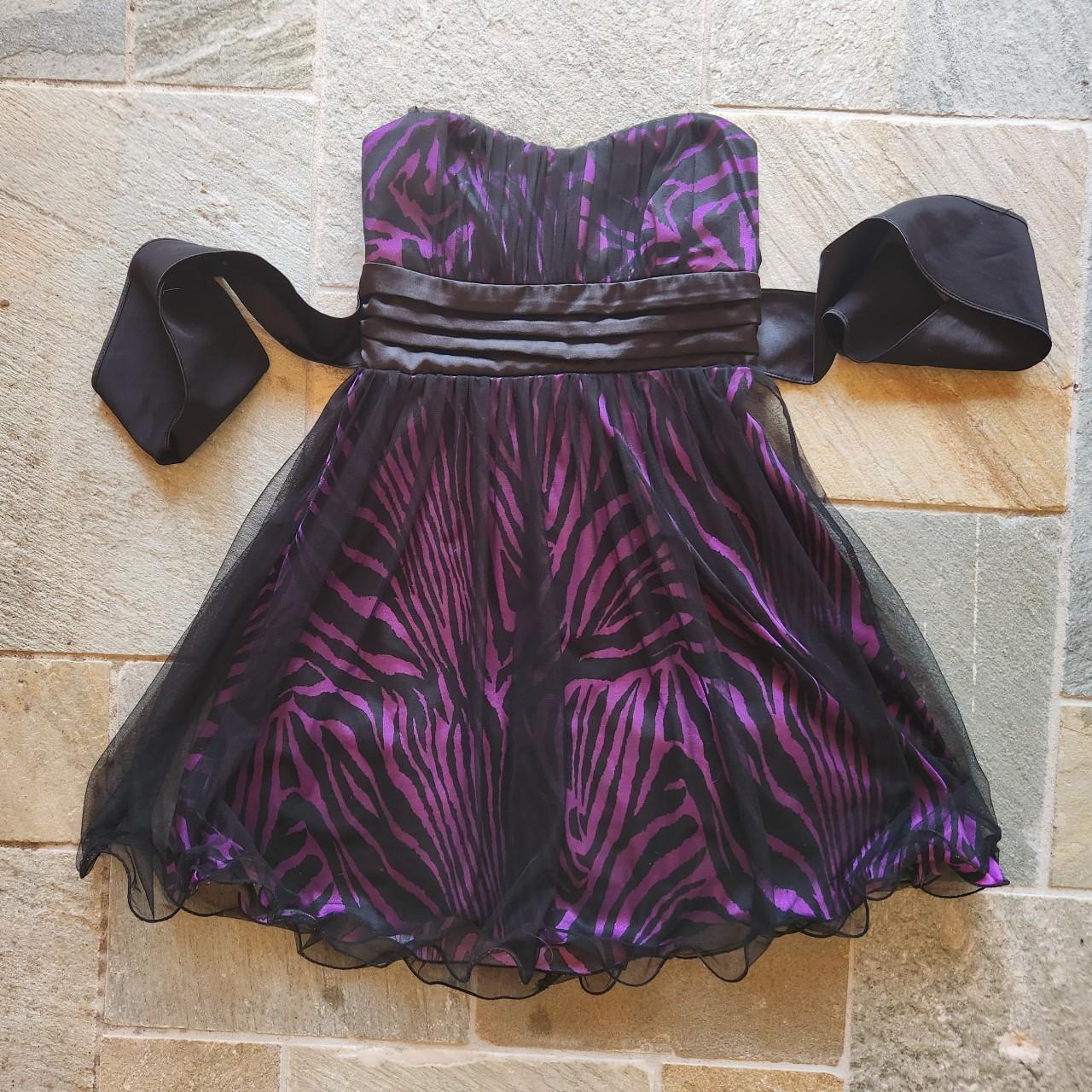 Vtg y2k scene queen zebra print emo goth punk mini... - Depop