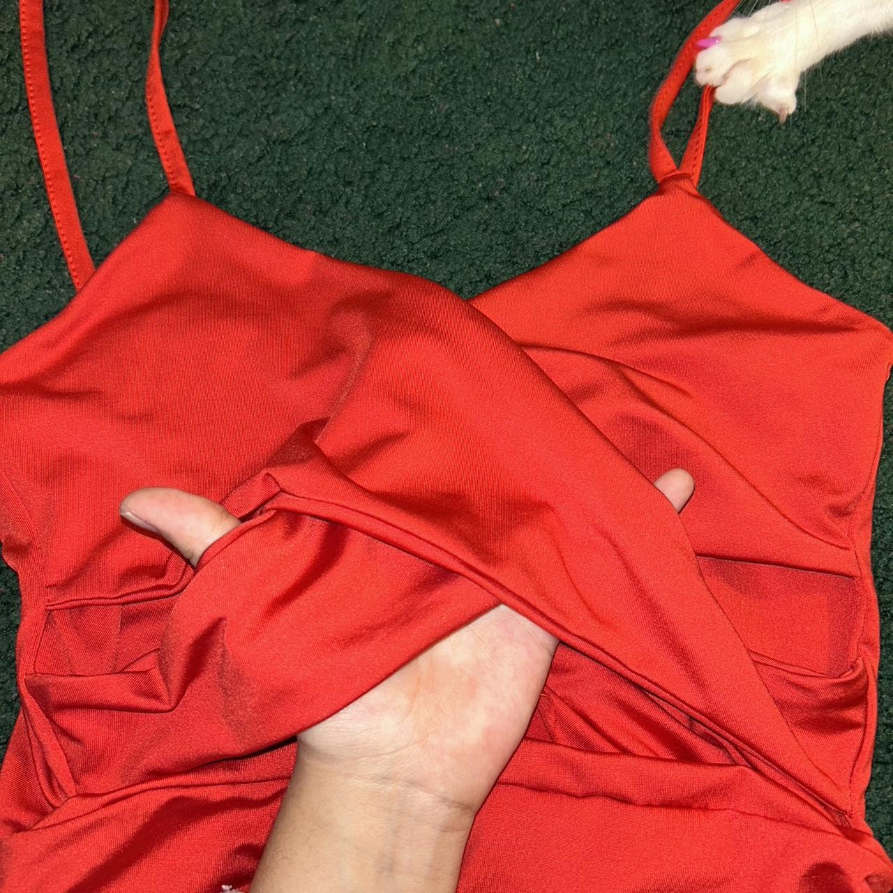 - Shein red front cross body dress - Size: medium -... - Depop