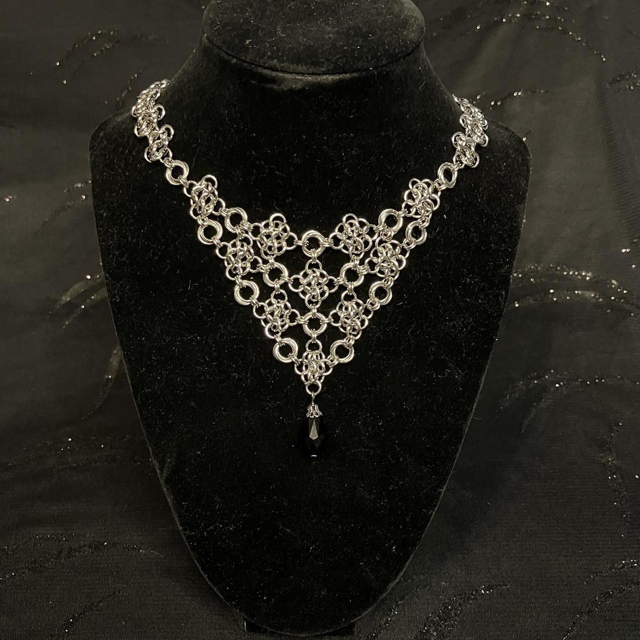 Diamond Eyes handmade chainmaille necklace 15.5... - Depop