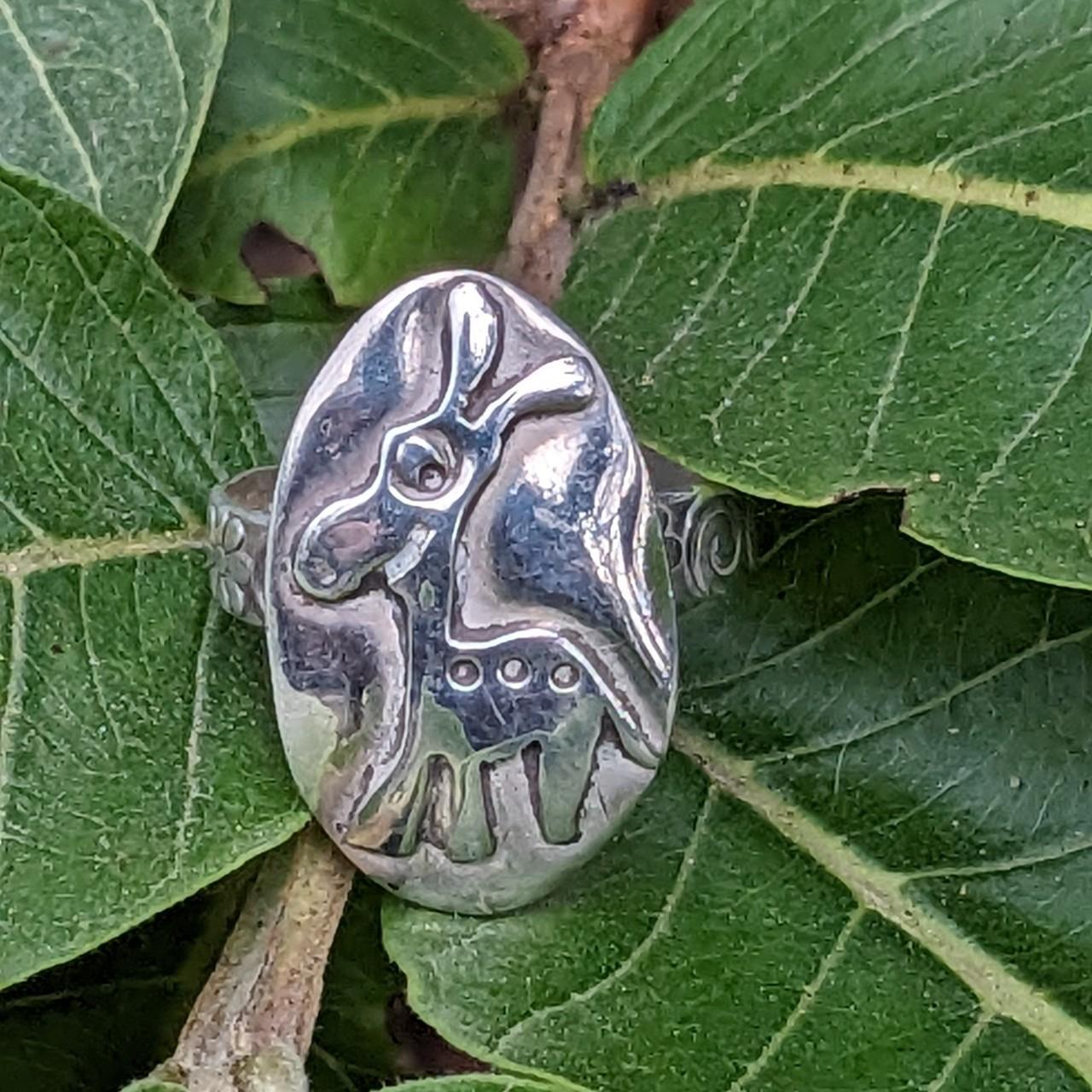 Happy Little Donkey Hand Made Sterling Silver Ring... - Depop