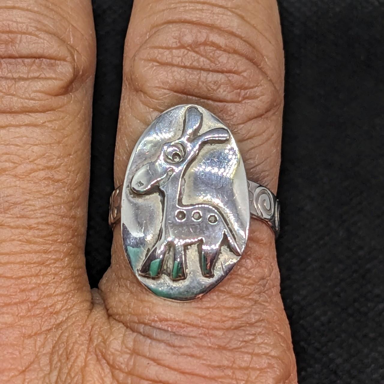 Happy Little Donkey Hand Made Sterling Silver Ring... - Depop