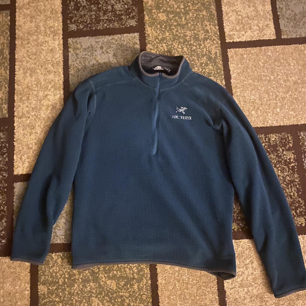 Arc'teryx Men's Blue and Grey Jumper | Depop