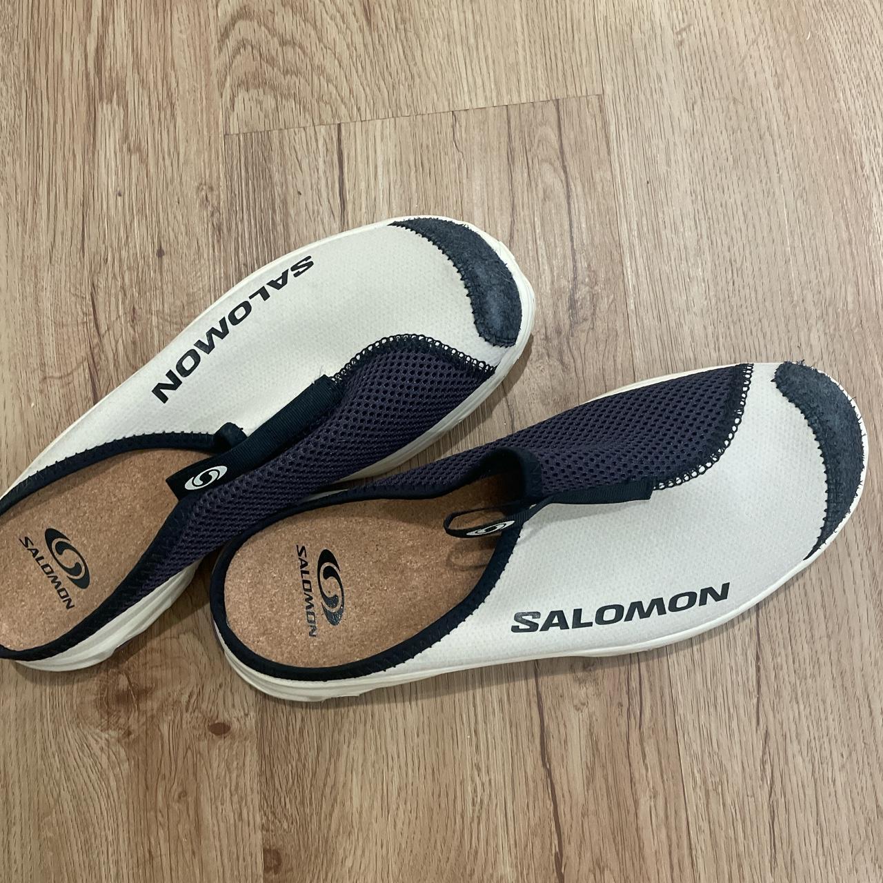 Salomon Women's Tan and Cream Slides | Depop