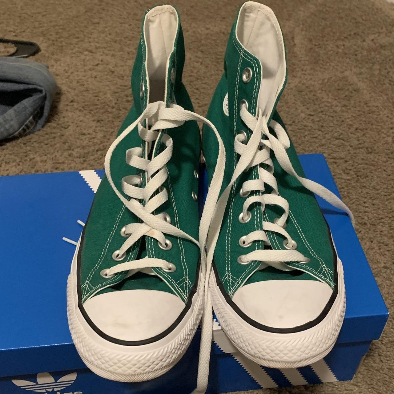 Green Hightop Converse Scuffs on the front toes but... - Depop