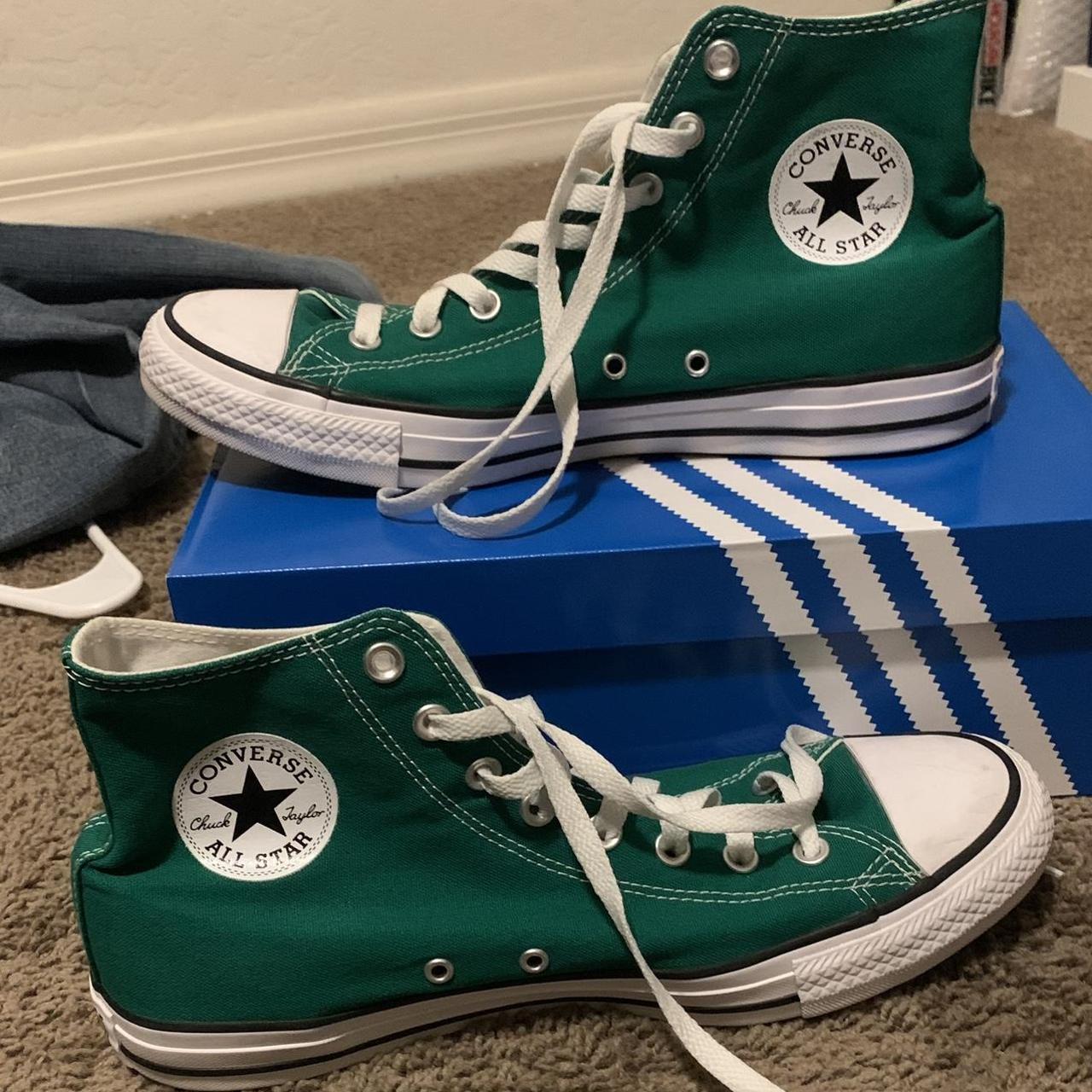 Green Hightop Converse Scuffs on the front toes but... - Depop