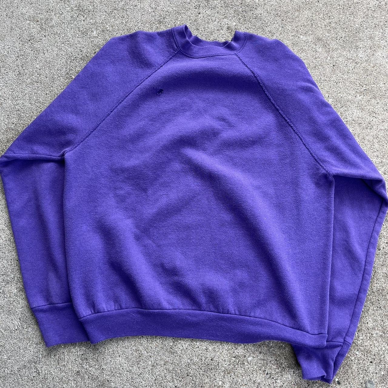 90s Vintage purple tultex blank sweatshirt Size... - Depop