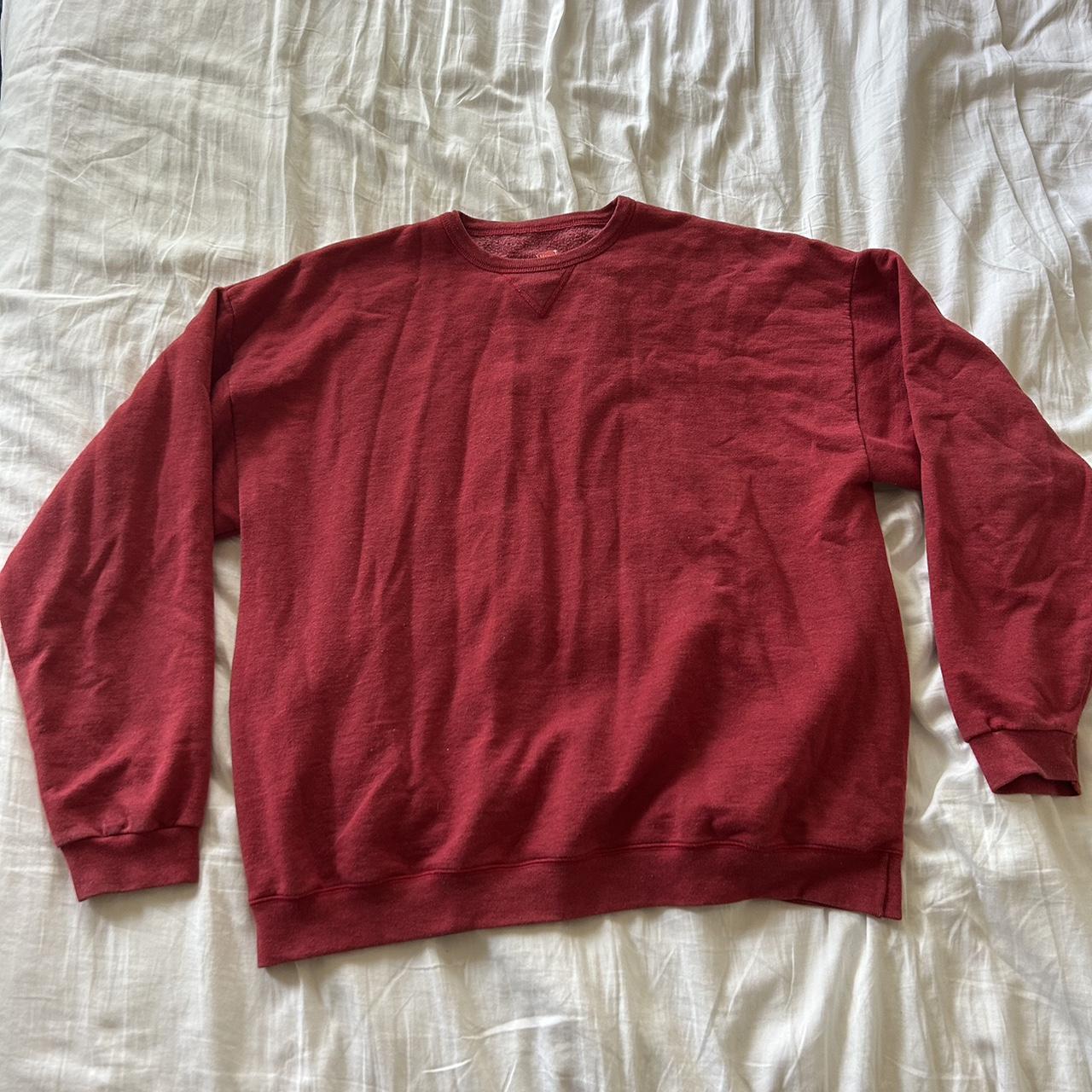 plain red hanes sweater, SUPER COMFORTABLE - XL -... - Depop
