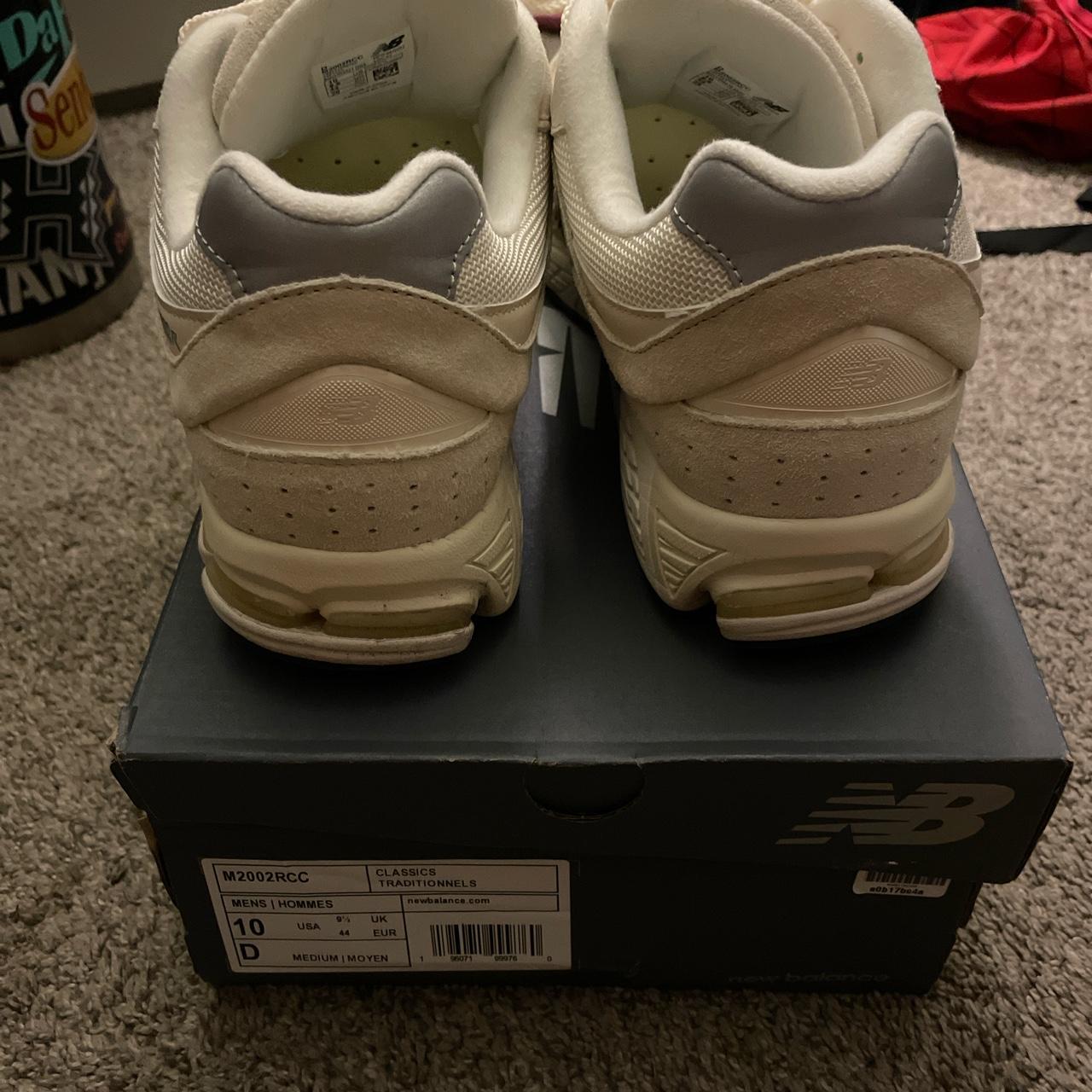 New Balance Men's Cream and Brown Trainers | Depop