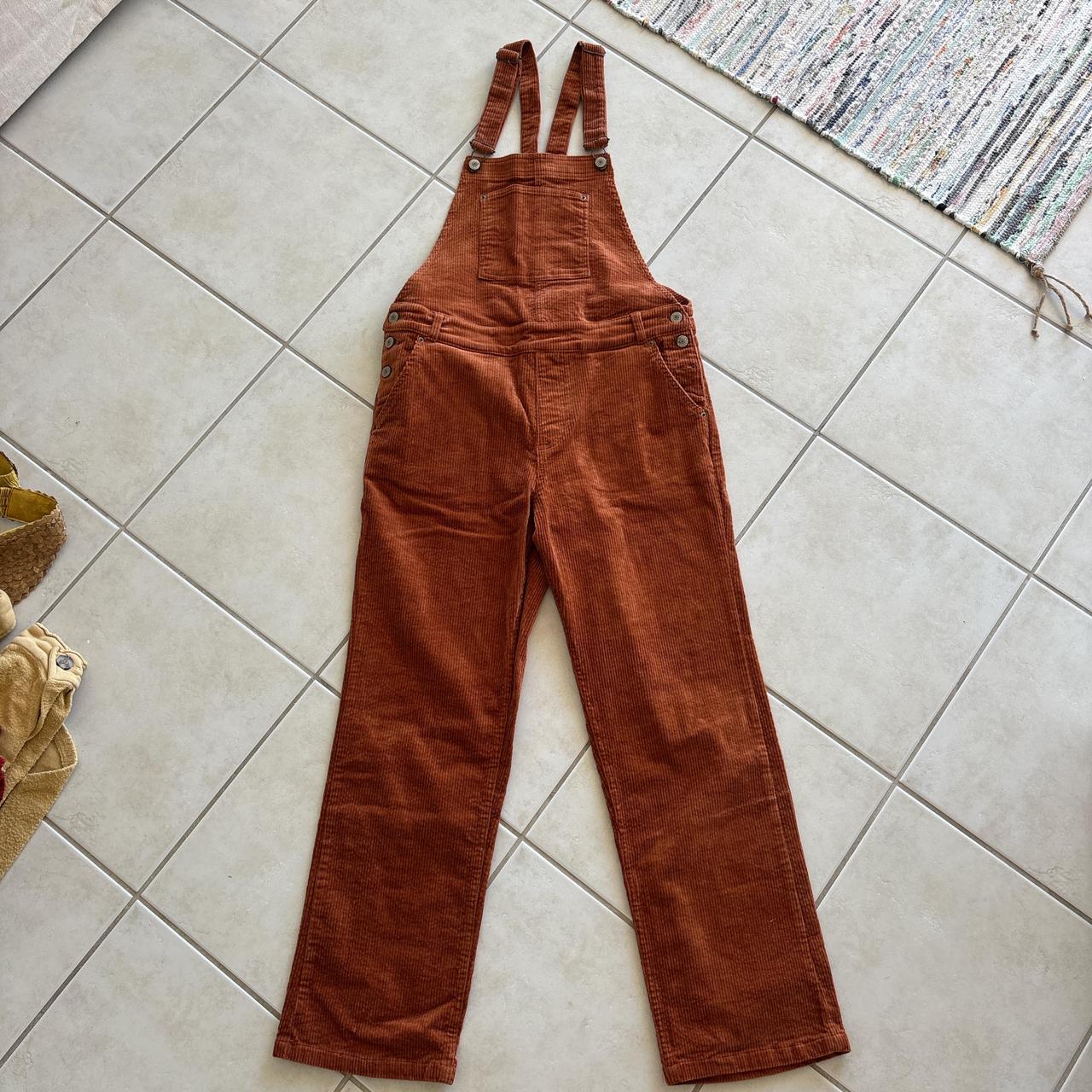 Rust corduroy overalls by Rhythm, size L, I’m a size... | Depop