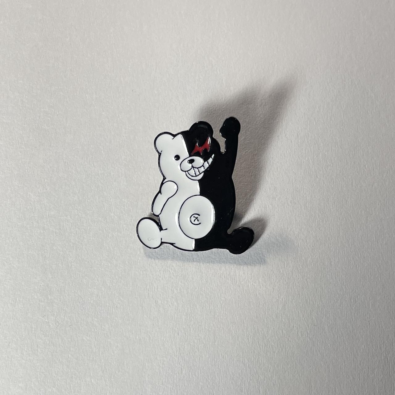 Monokuma danganronpa pin 1 inch tall, locking pin... - Depop