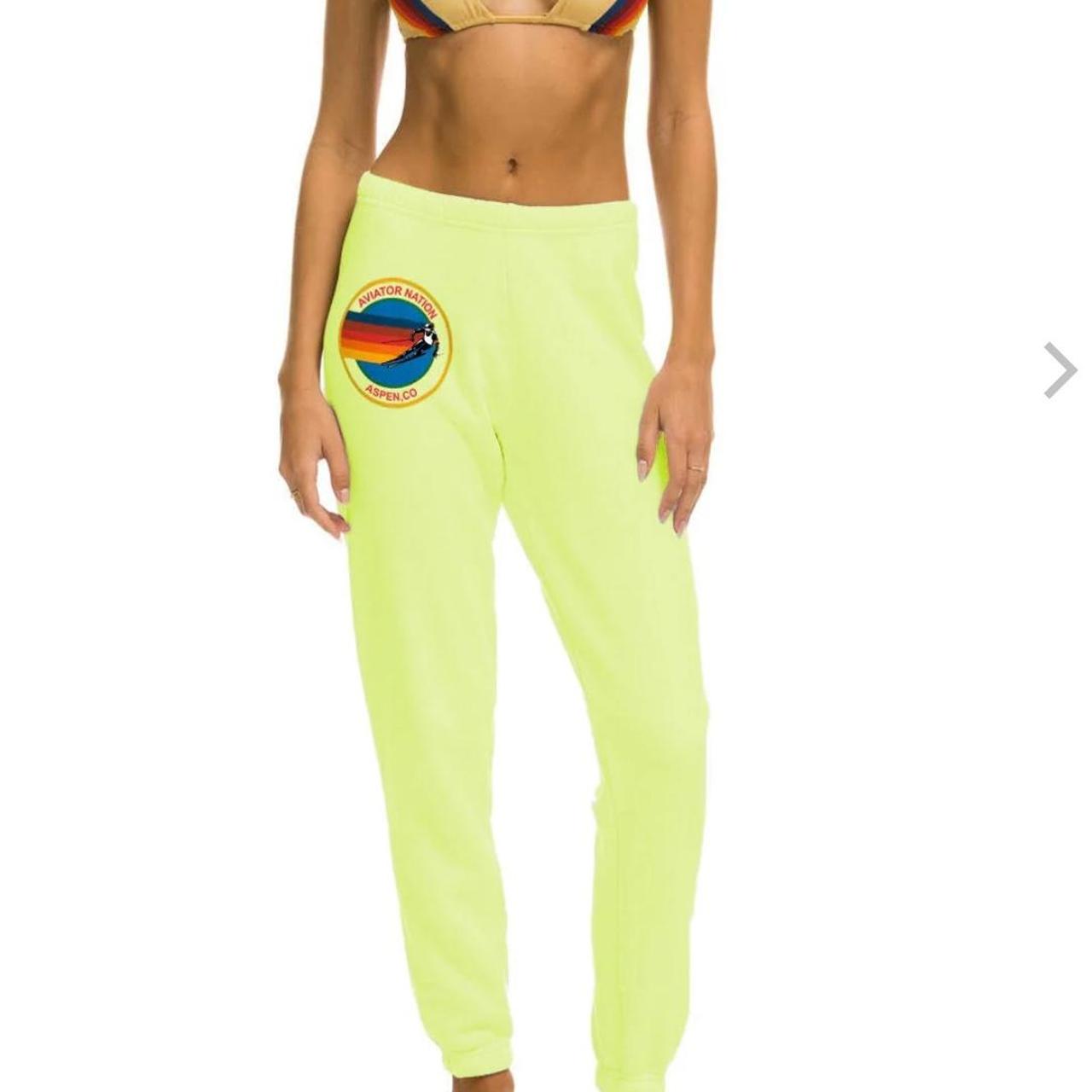 Yellow aviator nation sweatpants size small/medium - Depop