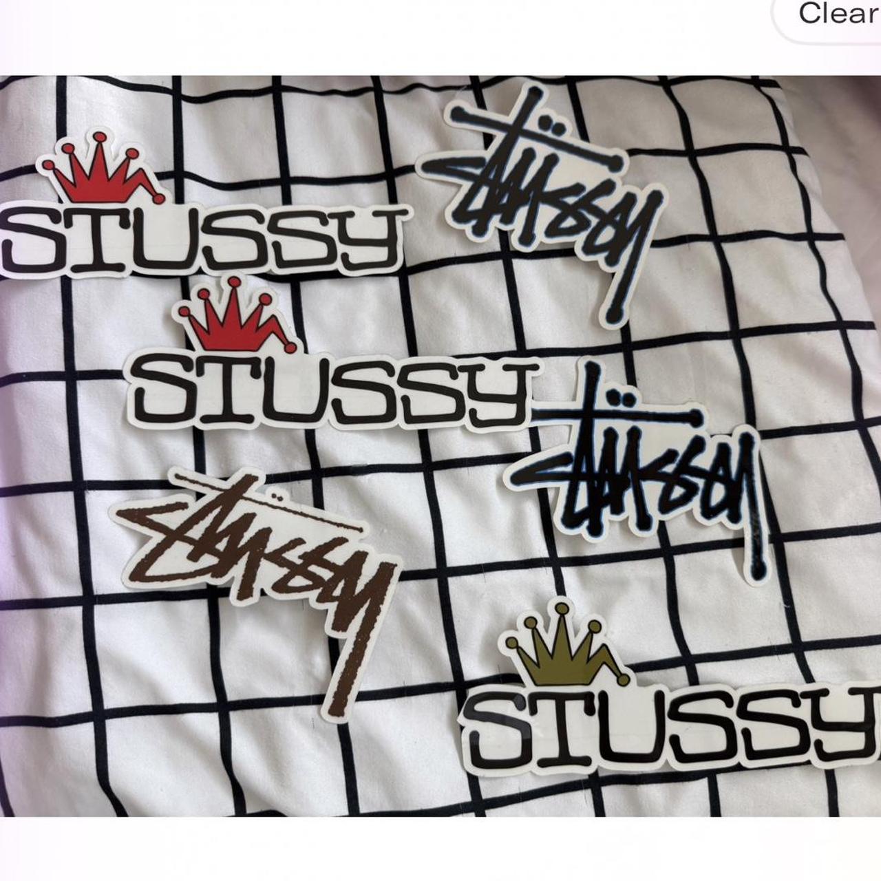 Stussy sticker set - 5 pieces, multi-coloured... | Depop