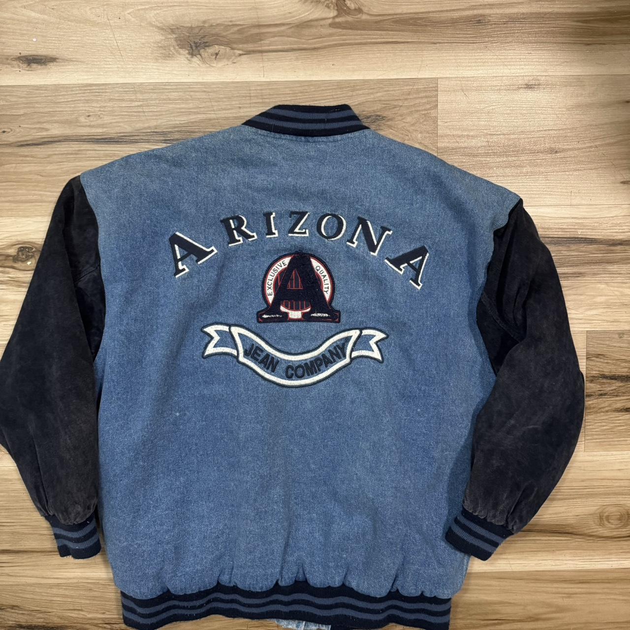 Arizona jeans co varsity jacket Size L Good... - Depop