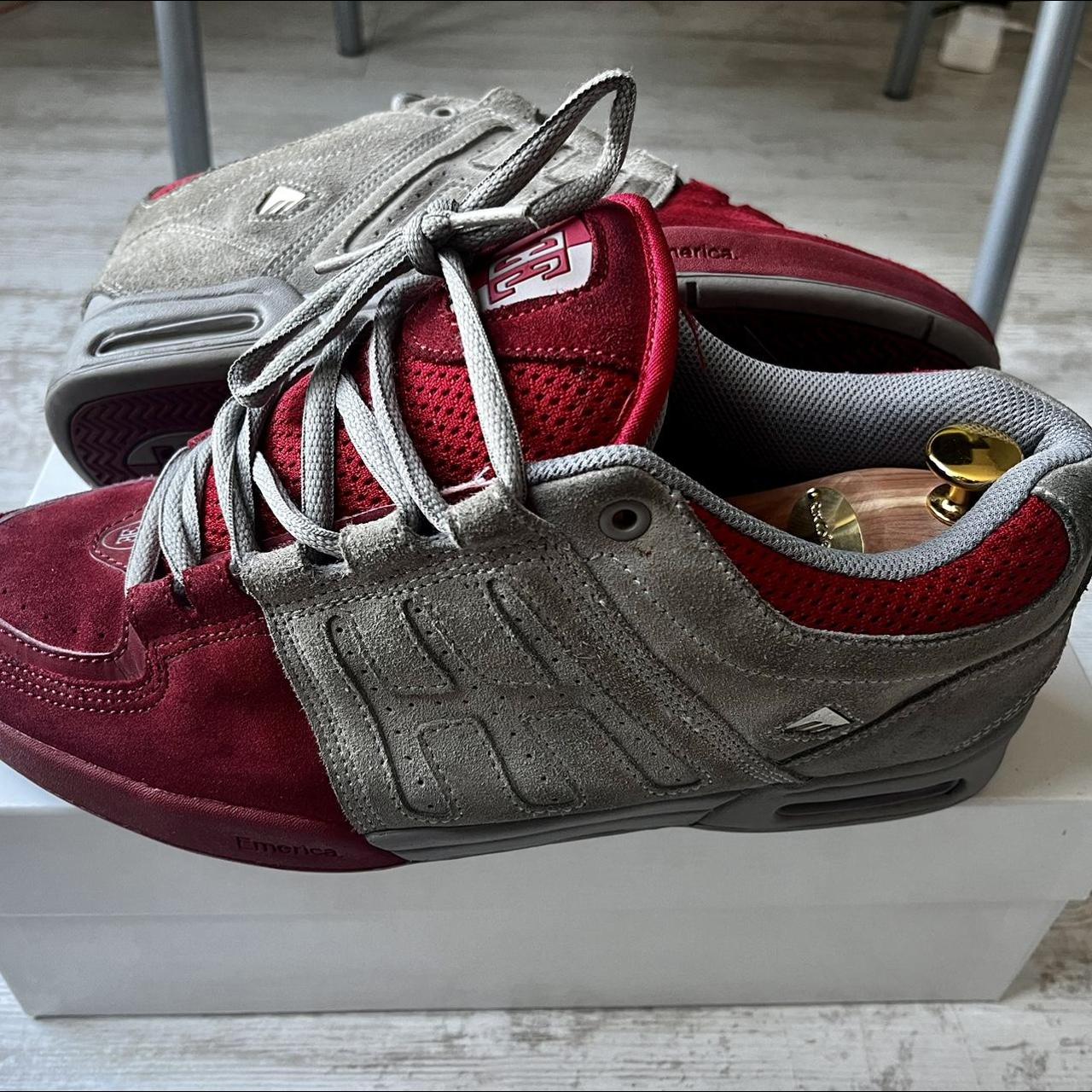Erik Ellington Emerica pro shoe grey/red Uk 10!!... - Depop