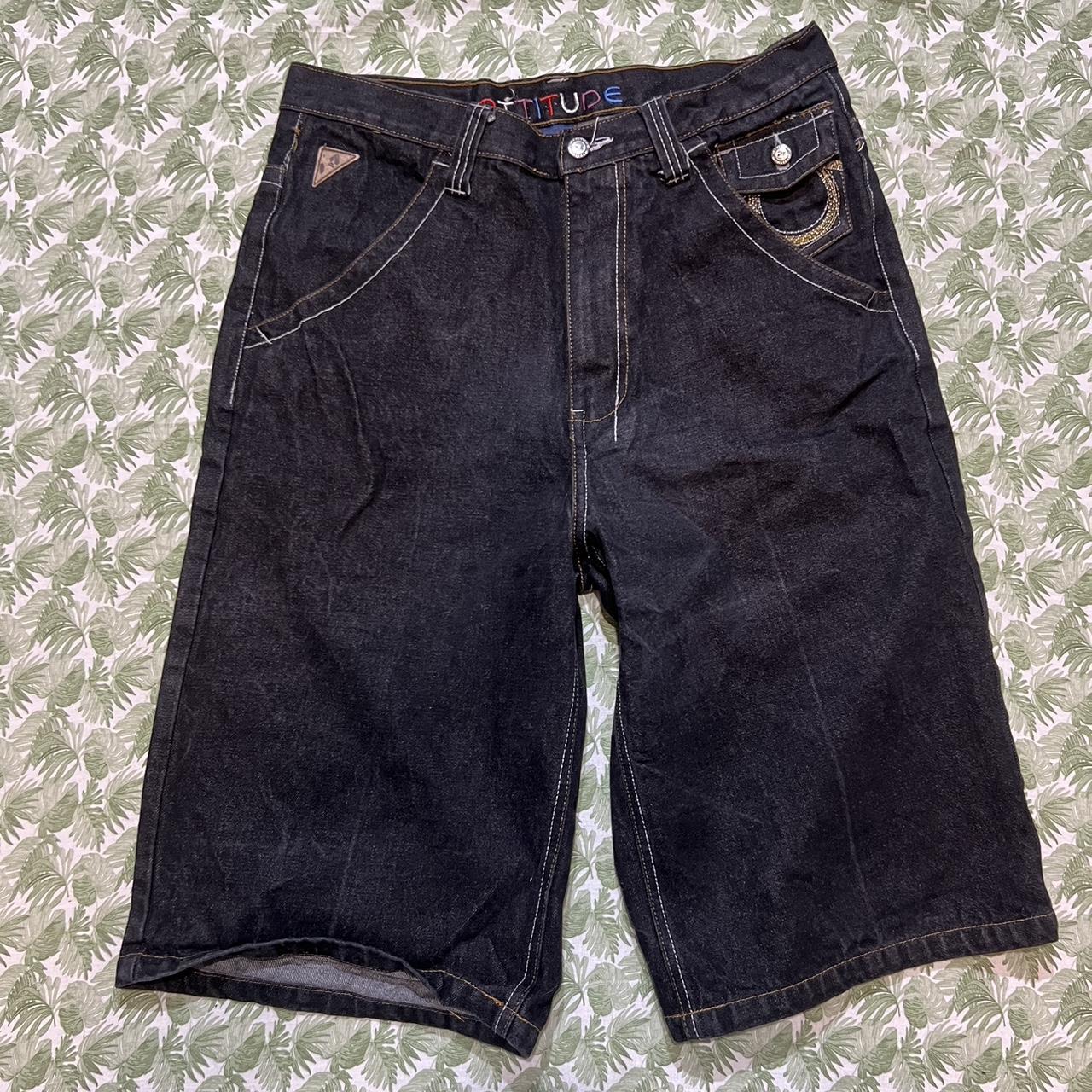 Vintage Attitude baggy shorts custom true religion... - Depop