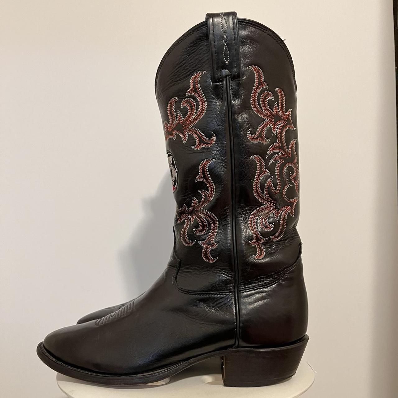 Men's Black and Red Boots | Depop