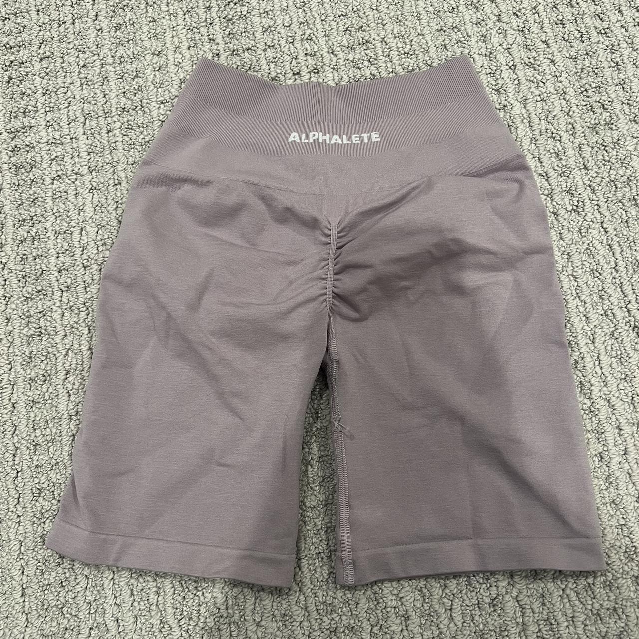 Pink Alphalete scrunch workout shorts. Stitching... - Depop