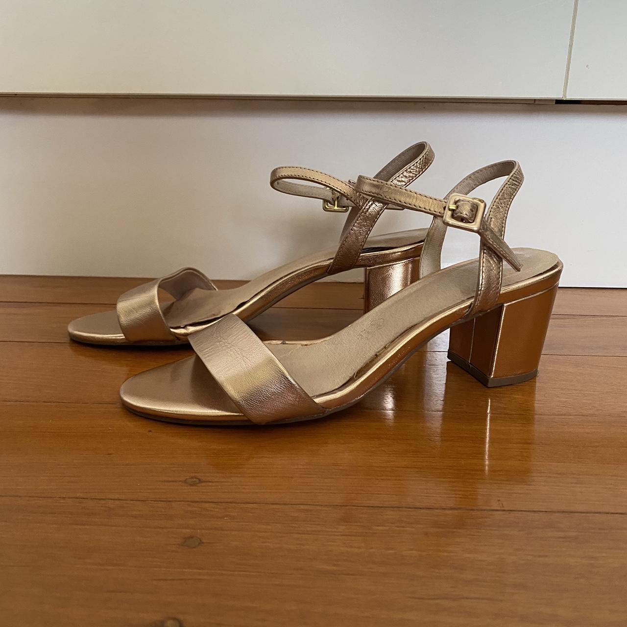 Basque rose gold low set heels size 9 #basque... - Depop